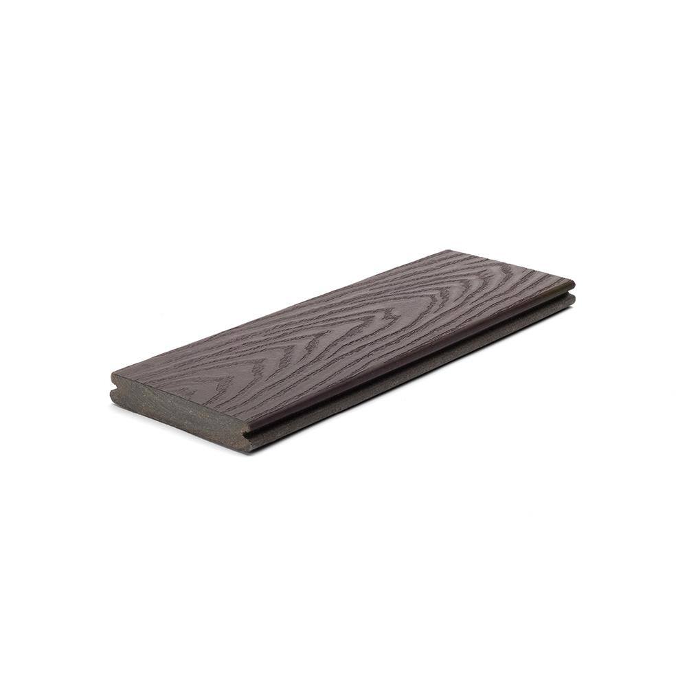 Trex Select 1 in. x 6 in. x 1 ft. Woodland Brown Composite Deck Board ...
