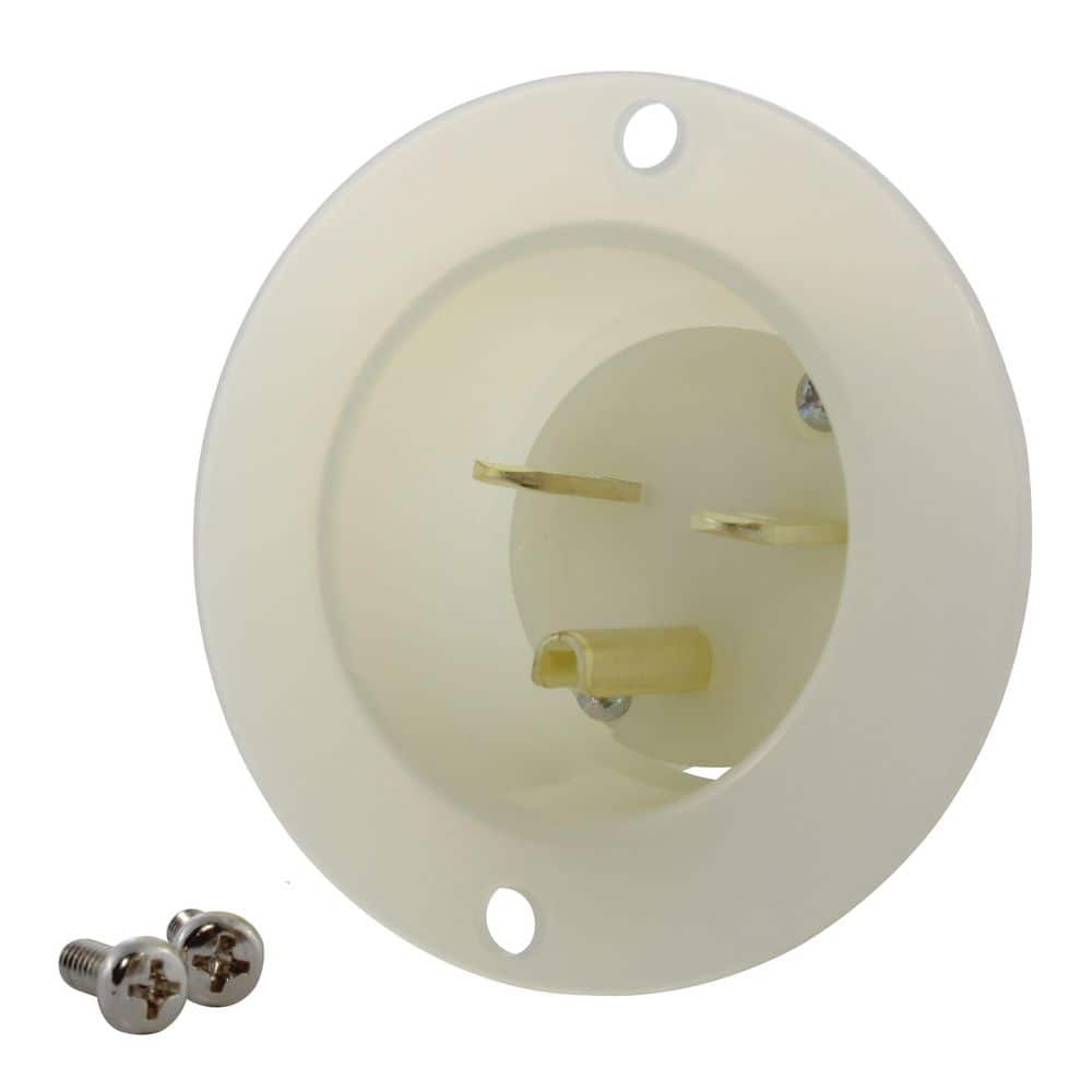 AC WORKS 15 Amp 250 Volt NEMA 6-15P Flanged Power Input Inlet ASIN615P ...