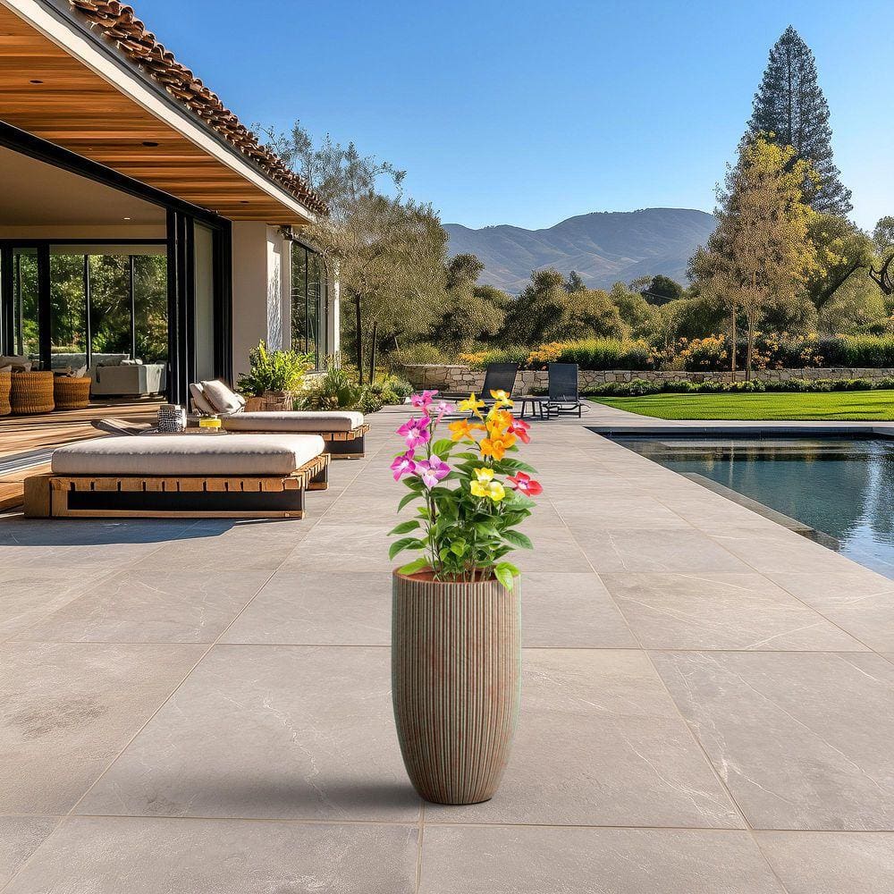 Sapcrete 14 in. Large Muted Teal (Enhanced Interior) Concrete Round ...