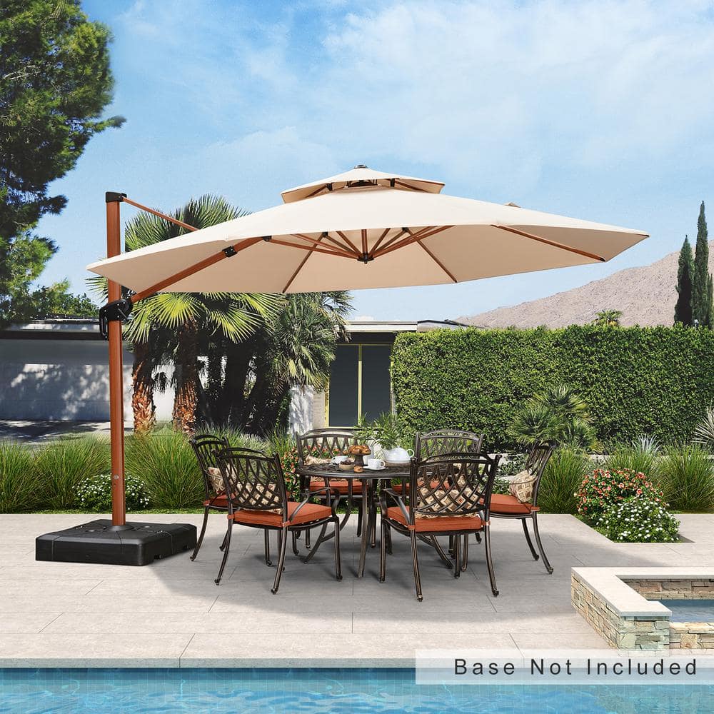 PURPLE LEAF 13 ft. Octagon All-aluminum 360-Degree Rotation Wood ...