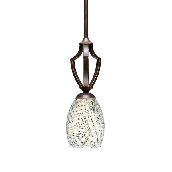 Cleveland 100-Watt 1-Light Dark Granite Shaded Pendant Light with 5 in ...