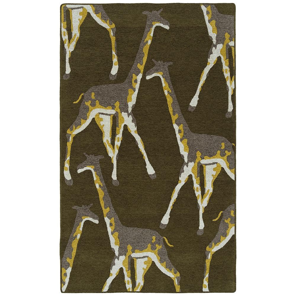 Kaleen Forever Fauna Green 2 ft. x 3 ft. Animal Print Throw Area Rug ...