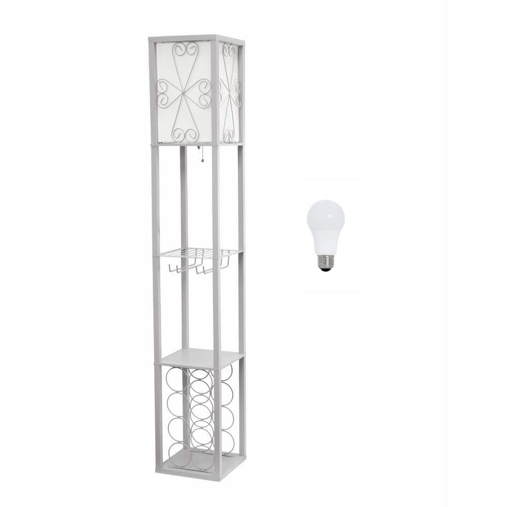 Creekwood home Eleganzia 62.5 in. Gray Vino Wine Rack and Storage ...