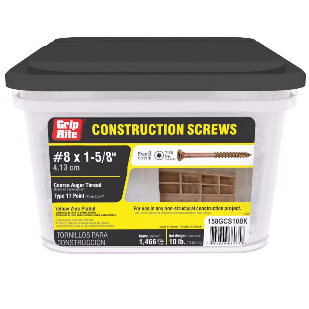 Have a question about Grip-Rite #8 x 1-5/8 in. Star Drive Bugle-Head ...