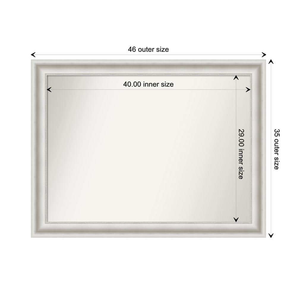 Amanti Art Parlor White 45.5 in. x 34.5 in. Custom Non-Beveled Recycled ...