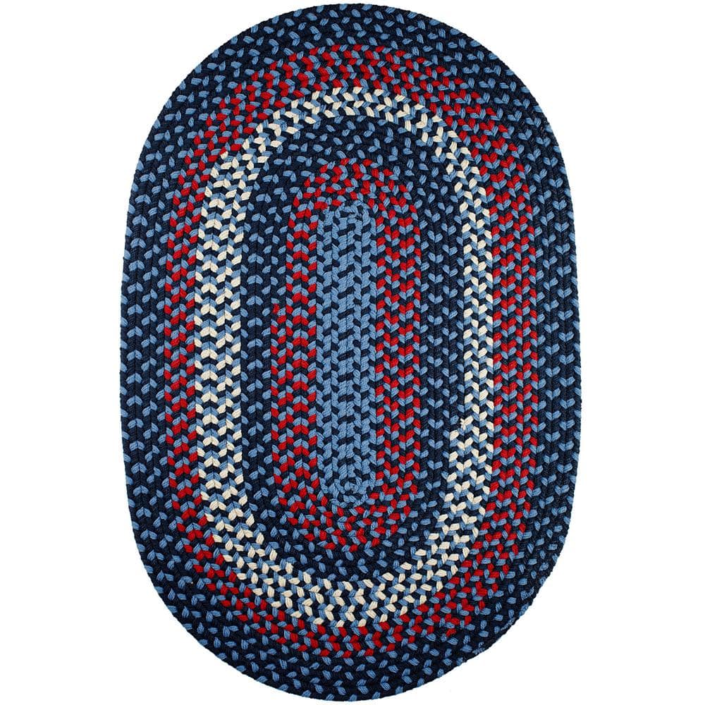 Rhody Rug Milan Evening Sky 5 ft. x 8 ft. Oval Indoor/Outdoor Braided ...