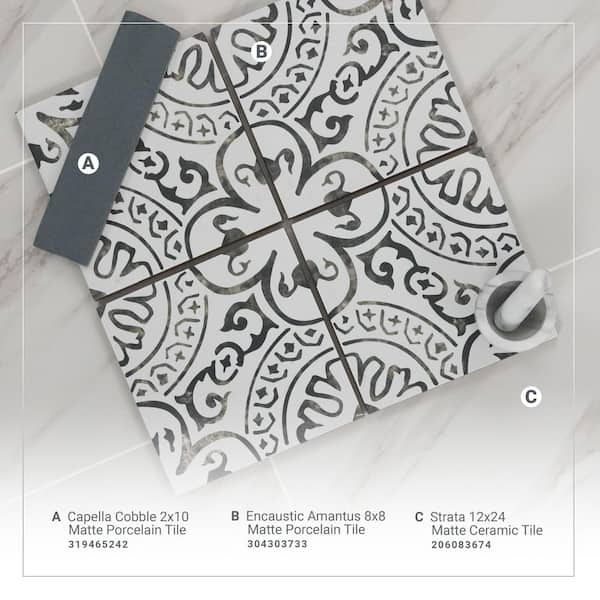 TrafficMaster Strata 12 in. x 24 in. Matte Ceramic Marble Look Floor ...