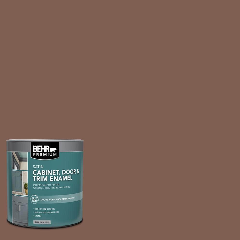 BEHR PREMIUM 1 qt. #N160-6 Spanish Chestnut Satin Enamel Interior ...