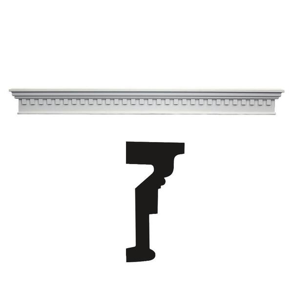Focal Point 2-7/8 in. x 6 in. x 60 in. Primed Polyurethane Dentil Cross ...