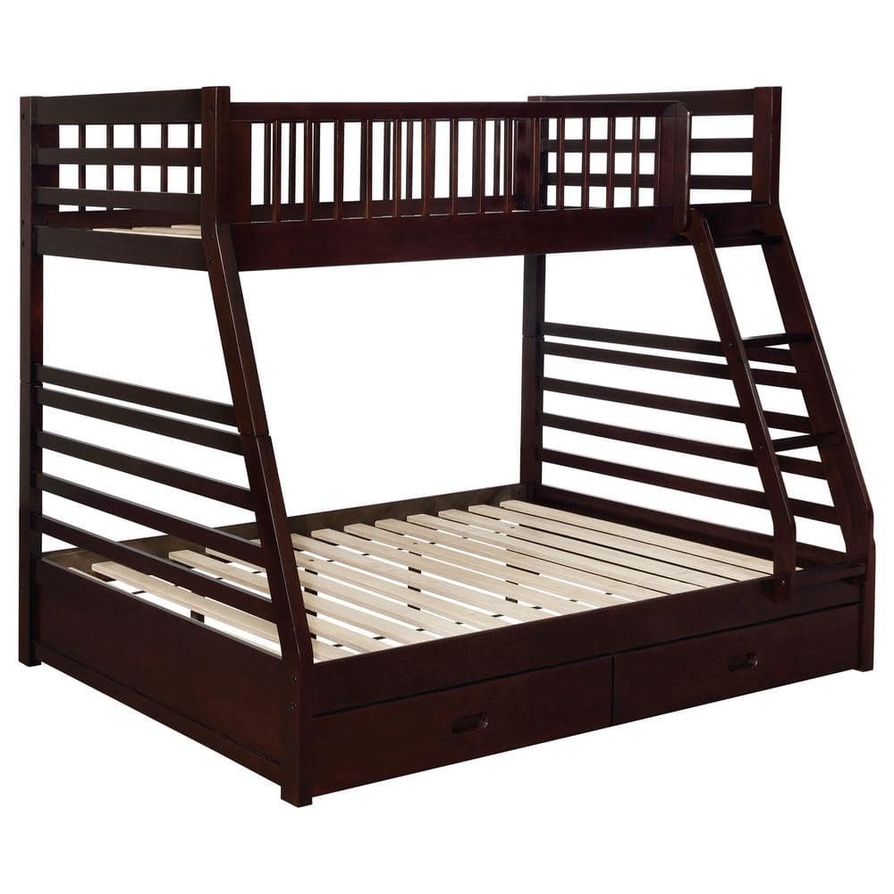 Coaster Ashton Cappuccino Twin Over Full Bunk Bed with 2-Drawer 460184 ...