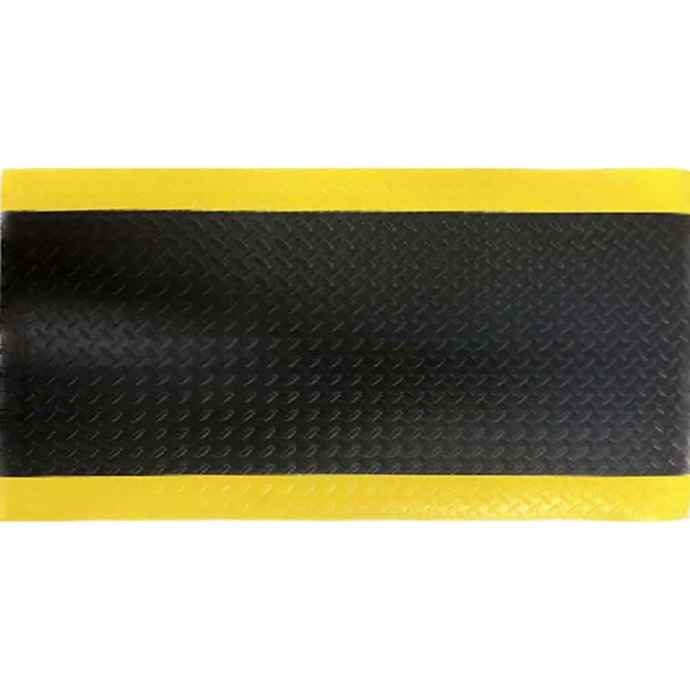 Mohawk Home Footlover Diamond Black/Yellow Stripe 24 in. x 60 in. Vinyl ...
