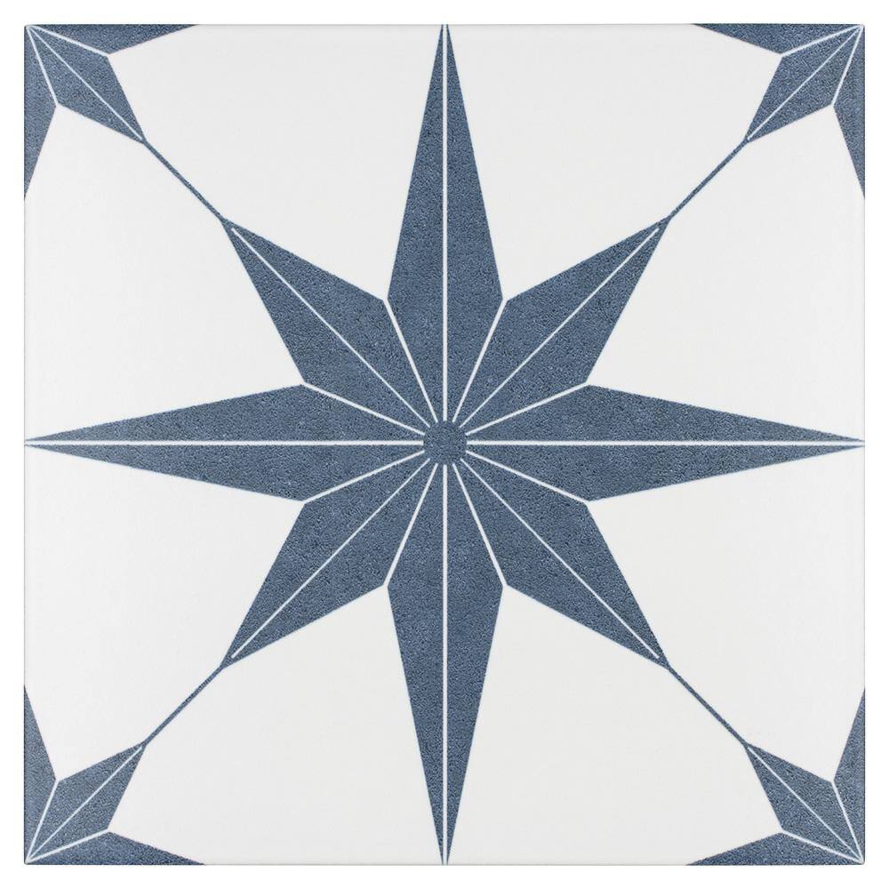 Merola Tile Stella Azul 9-3/4 in. x 9-3/4 in. Porcelain Floor and Wall ...