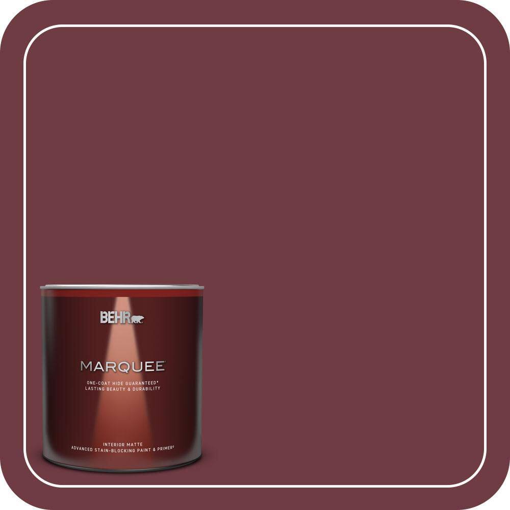 BEHR MARQUEE 1 qt. #BXC-90 Wild Cranberry Matte Interior Paint & Primer ...