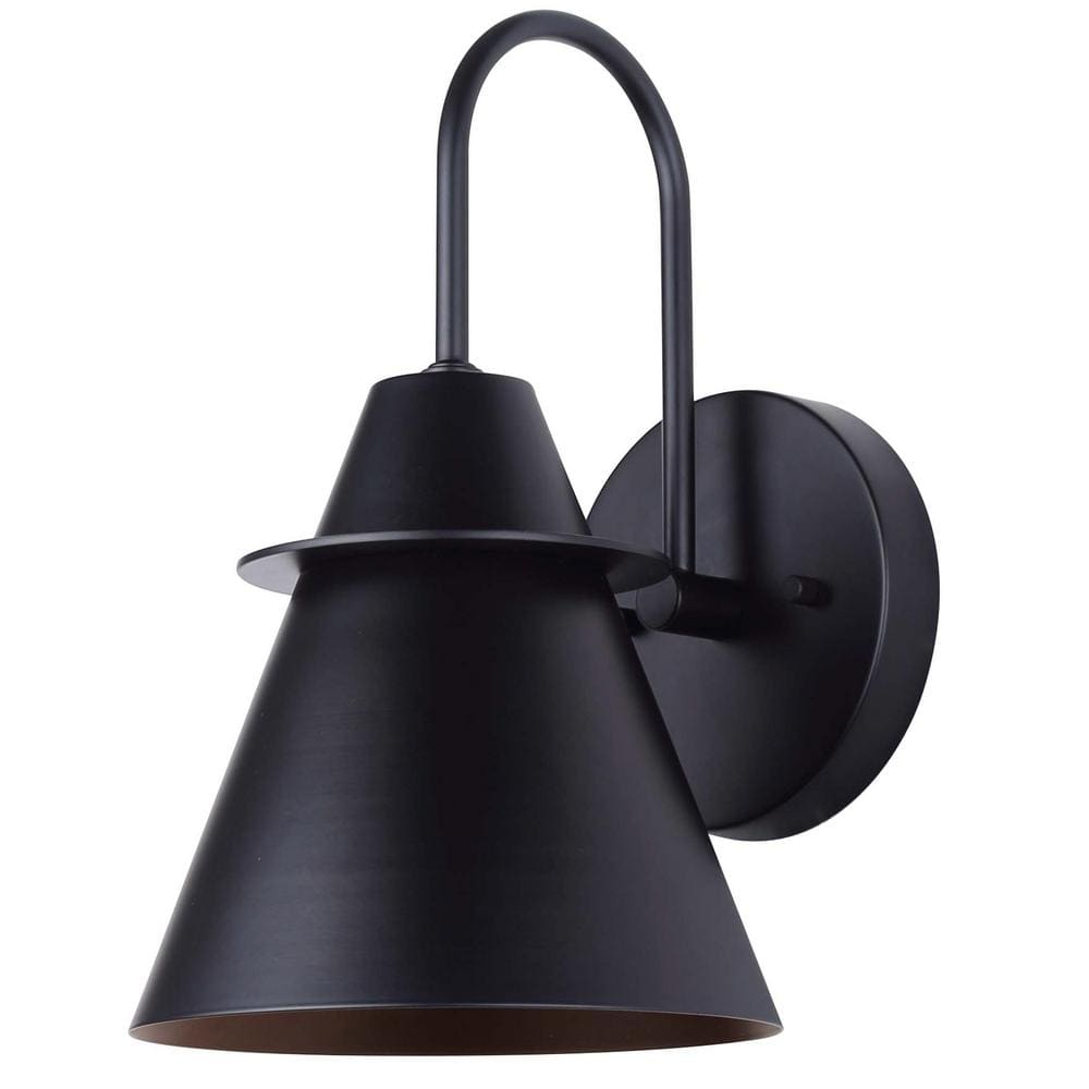 CANARM Marloe 11.5 in. H 1-Light Matte Black Hardwired Barn Wall ...