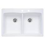 Blanco Diamond Dual-Mount Granite 33 in. 2-Hole 50/50 Double Bowl ...