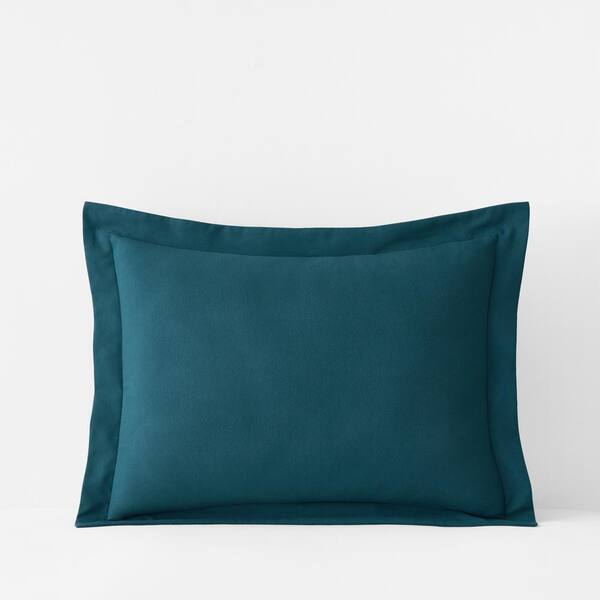 The Company Store Company Cotton Solid Velvet Flannel Teal King Sham ...
