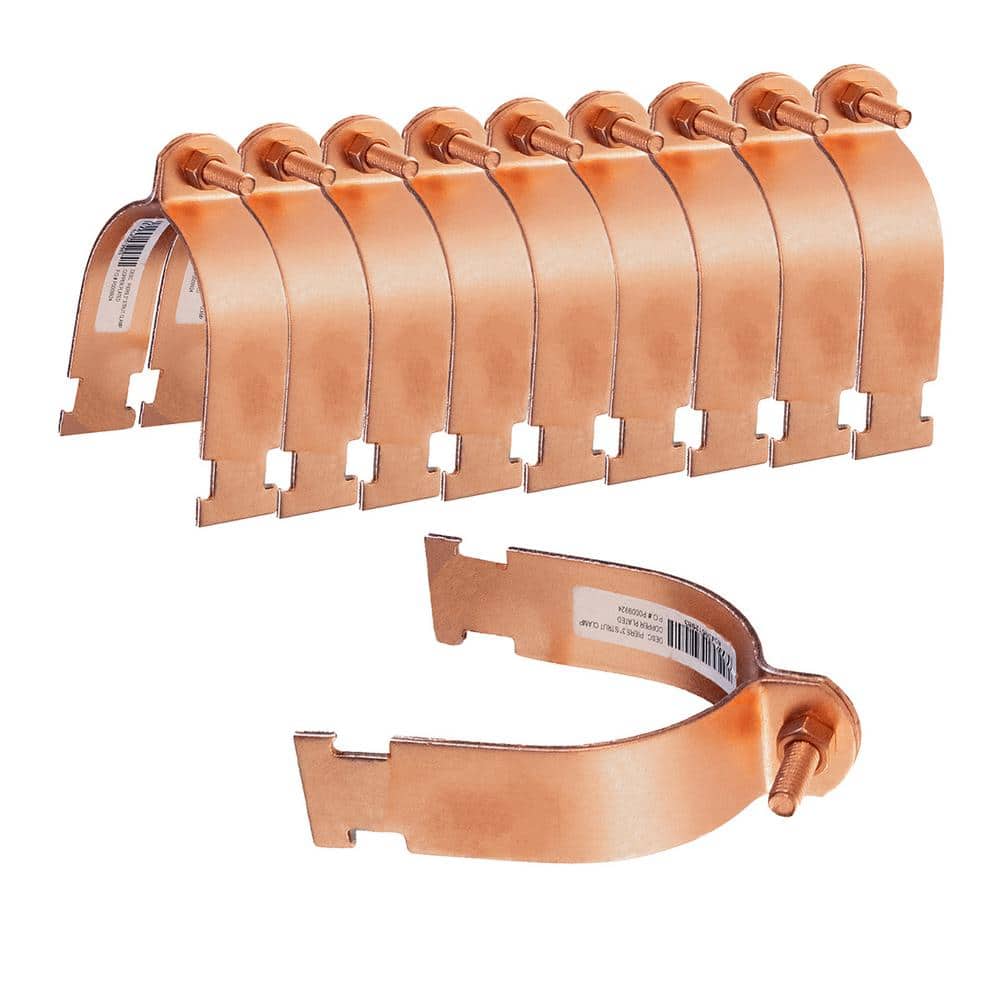 PLUMBFLEX 1/2 in. Copper Epoxy Coated Steel Strut Clamp (10-Pack ...