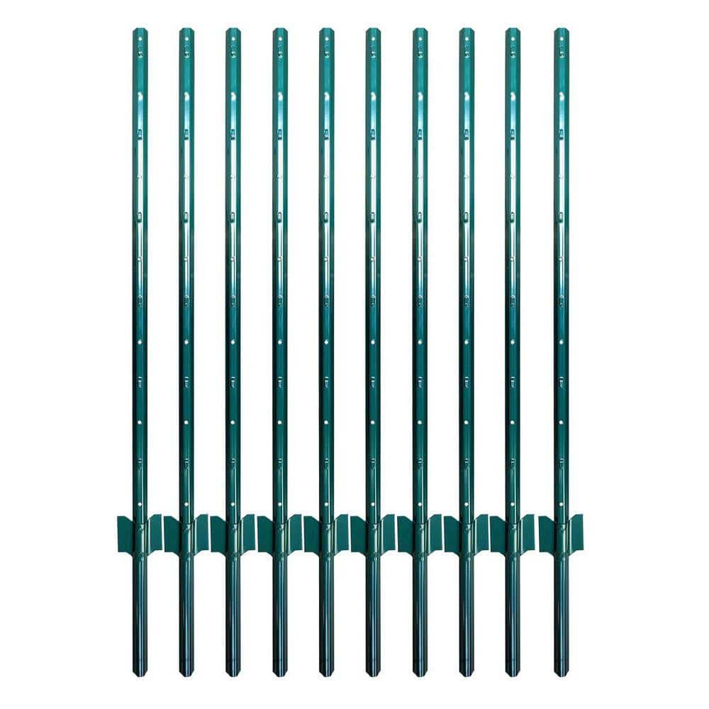 KIWDZFU Metal Fence Posts 4 ft. U-Channel Steel Garden Wire Mesh and ...