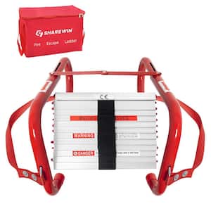 Angel Sar 15 ft. 990 lb. Aluminum 2 Story Fire Safety Ladder with Anti ...