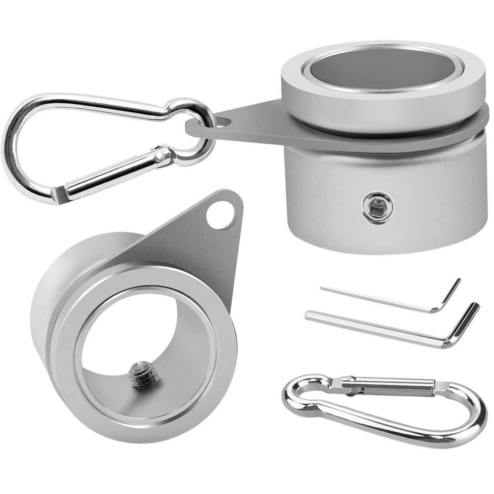 SenQWFa 1 in. Adjustable Matte Silver Aluminum Flagpole Rings Anti-Wrap ...