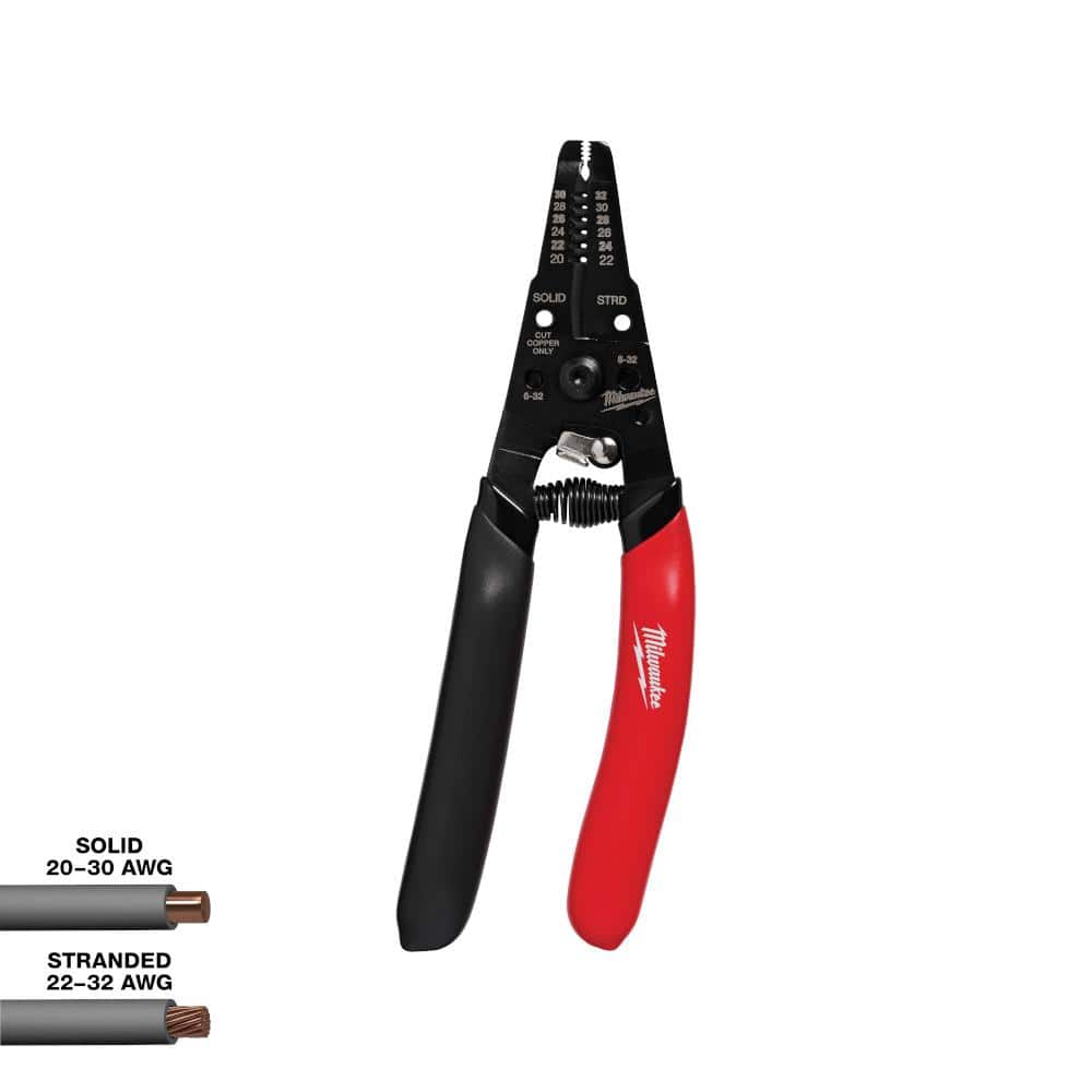 Milwaukee 20-32 AWG Low Voltage Wire Stripper/Cutter with Dipped Grip ...