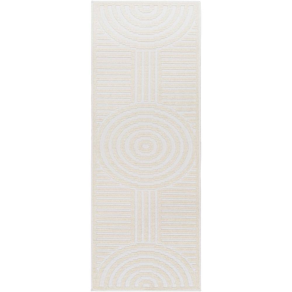 Livabliss Lyna Cream Geometric 3 ft. x 7 ft. Machine-Washable Indoor ...