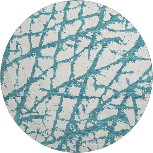 Addison Rugs Mayfield Premium Machine Washable Abstract AMF972 Teal 8 ...