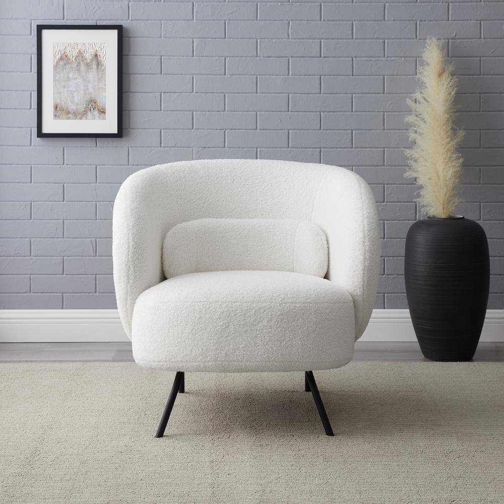 MINIMORE Dodo White Wool Mid-Century Accent Chair MM-0013WT - The Home ...