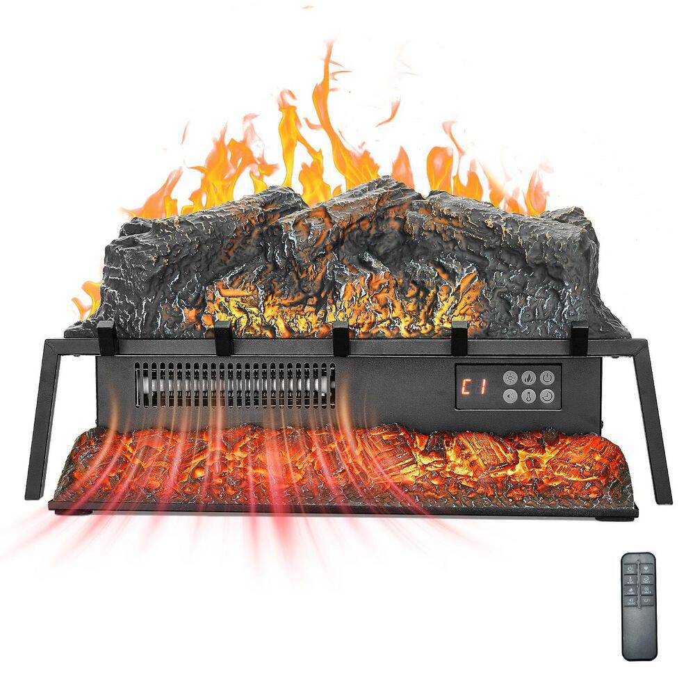 VEVOR 9.45 in. W, Electric Fireplace Log Fireplace Insert Log Heater ...