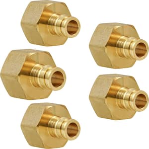 PLUMBFLEX 1/2 in. x 3/8 in. 90-Degree PEX A Expansion PEX Reducing Coupling, Lead Free Brass for ...