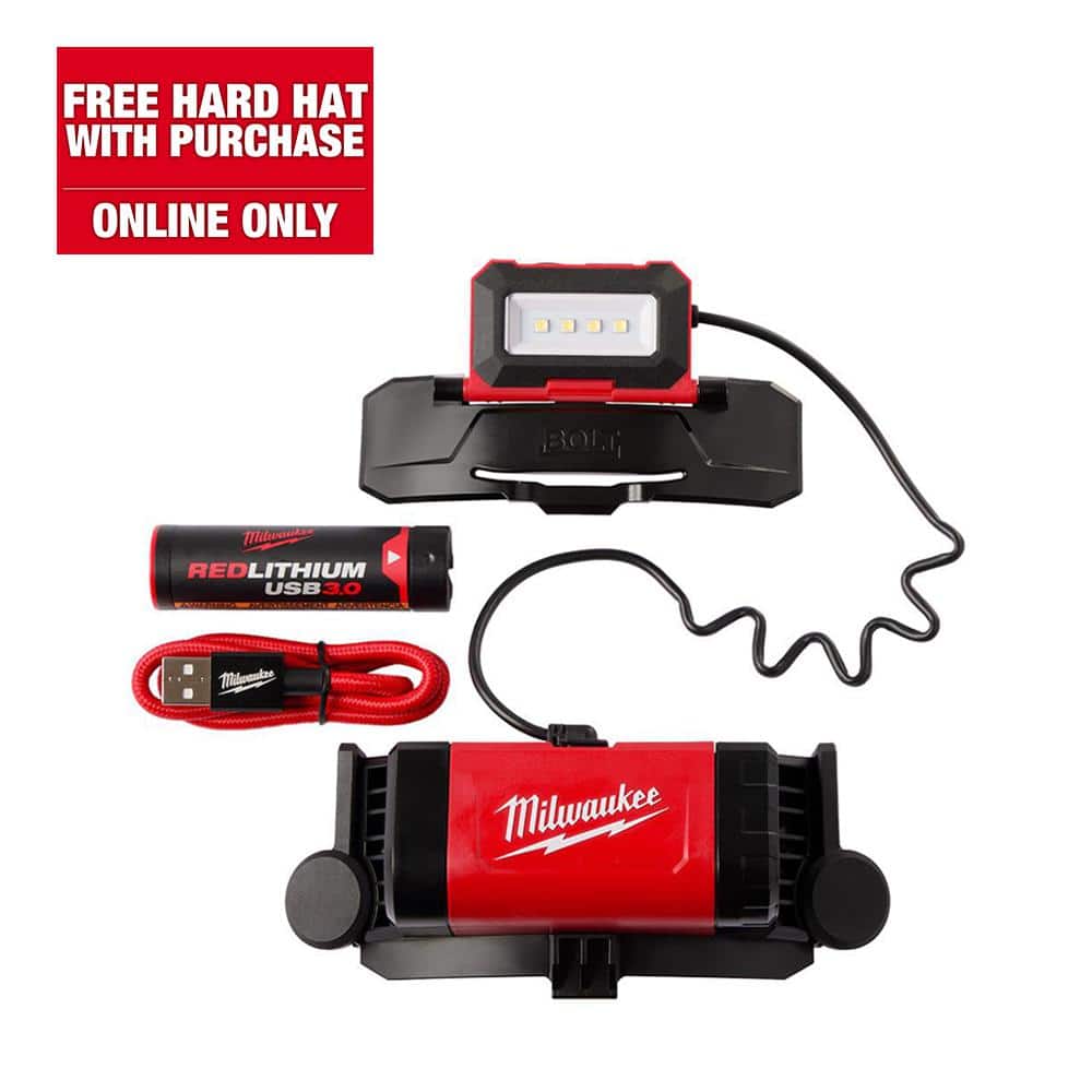Milwaukee BOLT 600 Lumens LED REDLITHIUM Rechargeable Headlamp 2118-21 ...