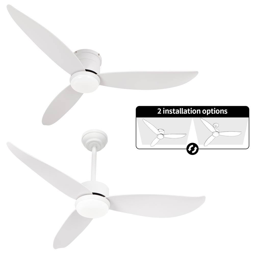 raccroc 52 in. Indoor/Outdoor Integrated LED Brushed Nickel White ...