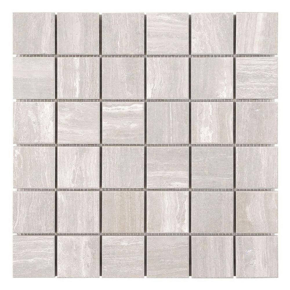 Ivy Hill Tile Atlanta Taupe 3.89 in. x 0.31 in. Matte Porcelain Mosaic ...