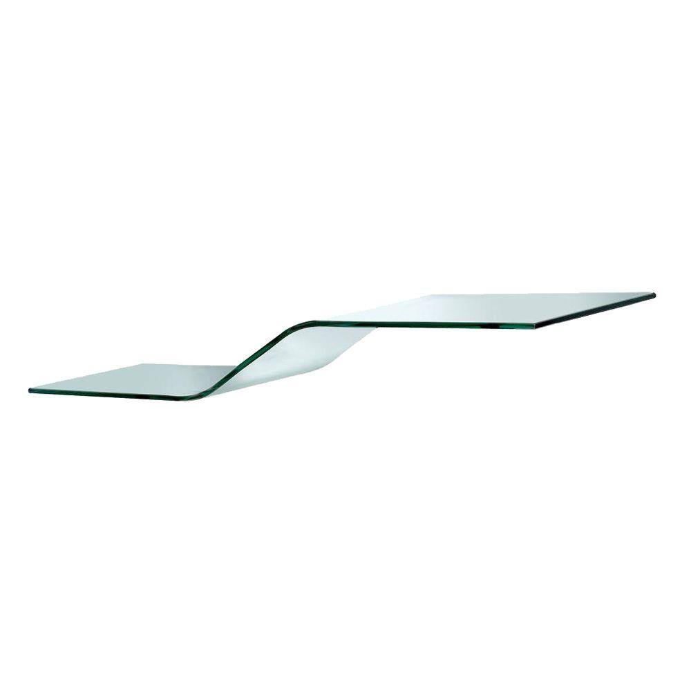 Home Decorators Collection 8 in. x 40 in. Wave Opaque Glass Shelf ...