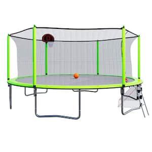 Skywalker Trampolines 15 ft. Round Trampoline with Enclosure - Green ...