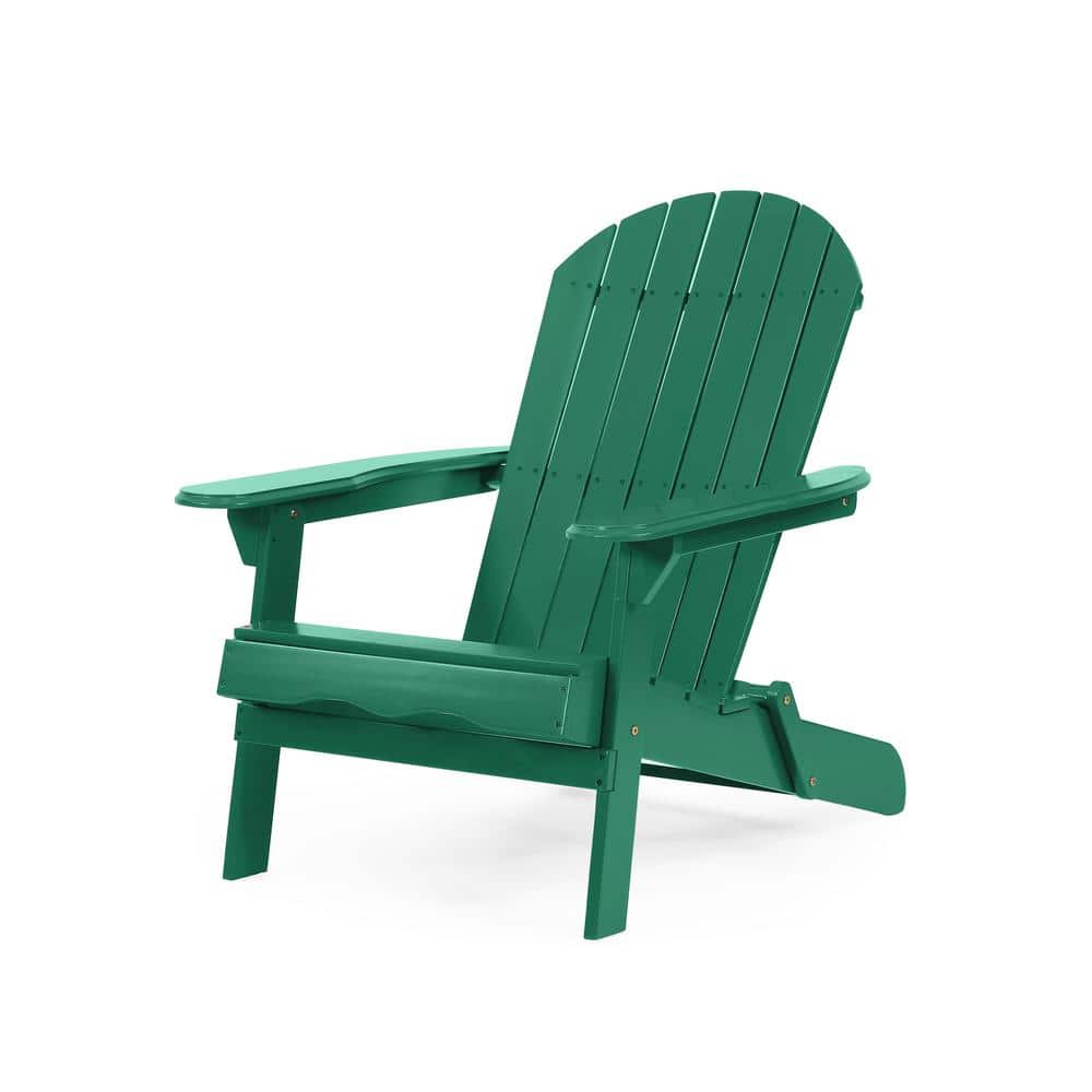 grossag Dark Green Folding Acacia Wood Outdoor Adirondack Chair with ...
