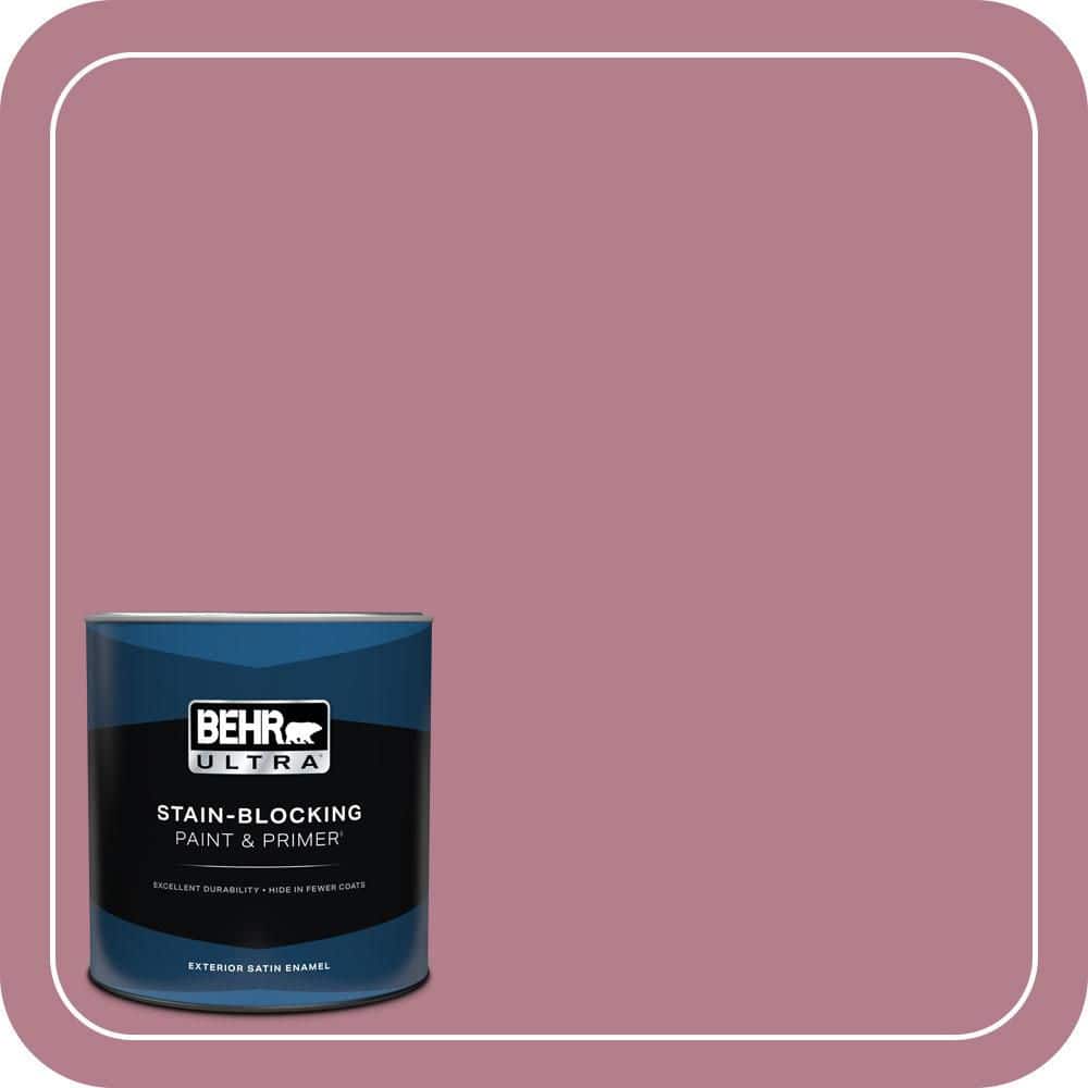 BEHR ULTRA 1 qt. #100D-4 Degas Pink Satin Enamel Exterior Paint ...