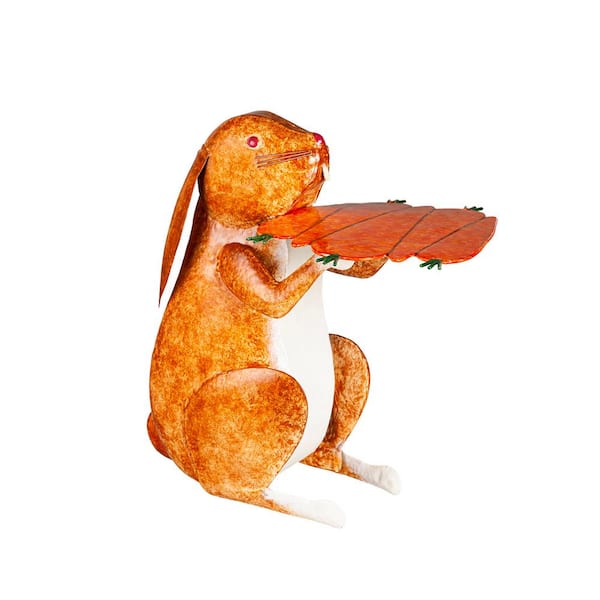 Evergreen Metal Bunny Outdoor Side Table 47M3778 - The Home Depot