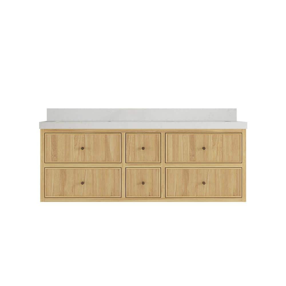 Willow Collections Sonoma Floating 60 in. H Double Sink Freestanding ...