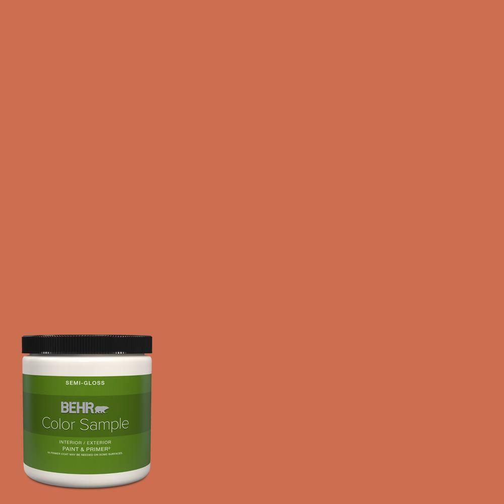 BEHR PREMIUM PLUS 8 oz. #M180-6 Tiki Torch Semi-Gloss Interior/Exterior ...