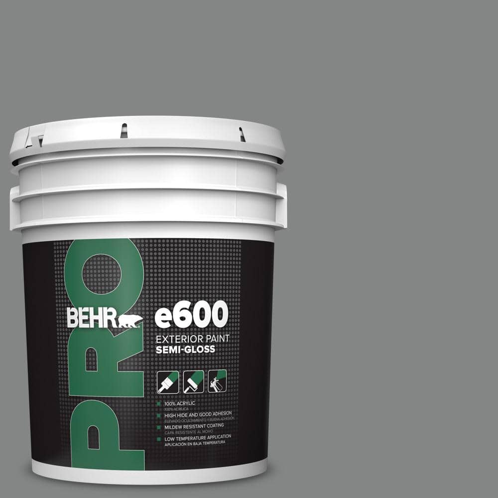 BEHR PRO 5 gal. #PFC-63 Slate Gray Semi-Gloss Acrylic Exterior Paint ...