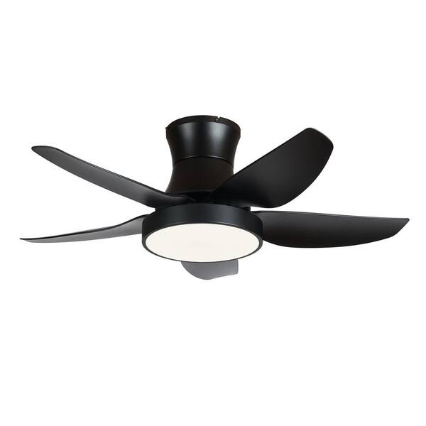 Etokfoks 1-Light dimmable Integrated LED Black Ceiling Fan Chandelier ...