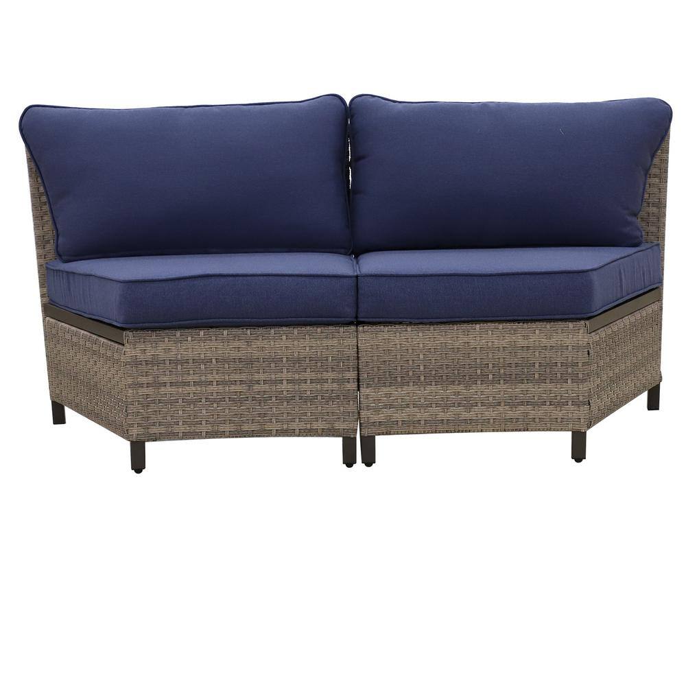 EAGLE PEAK 2-Piece Wicker Patio Curved Outdoor Conversation Set ...