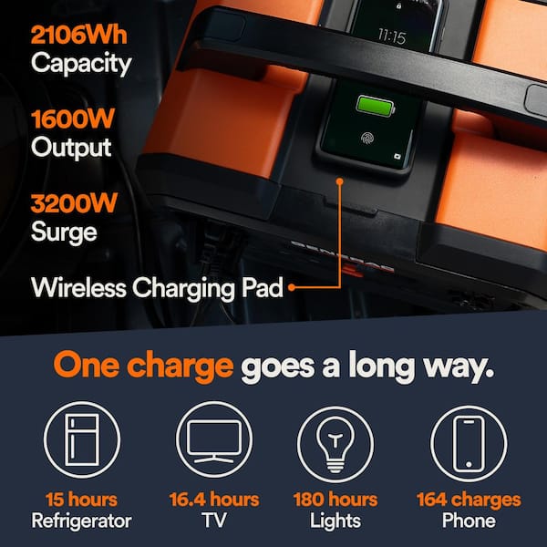 Generac 1600W Output / 3200 Peak 2106Wh Portable Battery Power Station ...