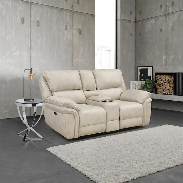 Lazzara Arlo 79.5 in W Microfiber 2-Seater Power Double Reclining Love ...