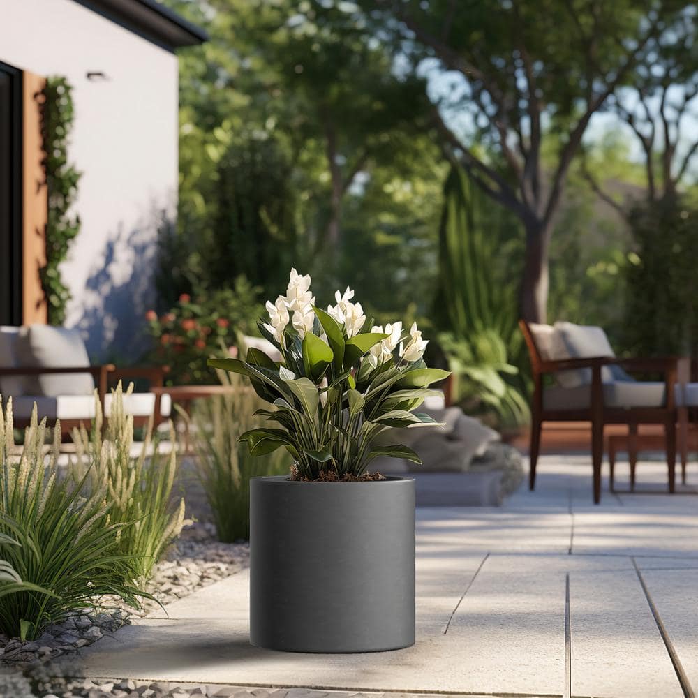 Sapcrete Lightweight 16in. x 16in. Stone Finish Extra Large Tall Round ...