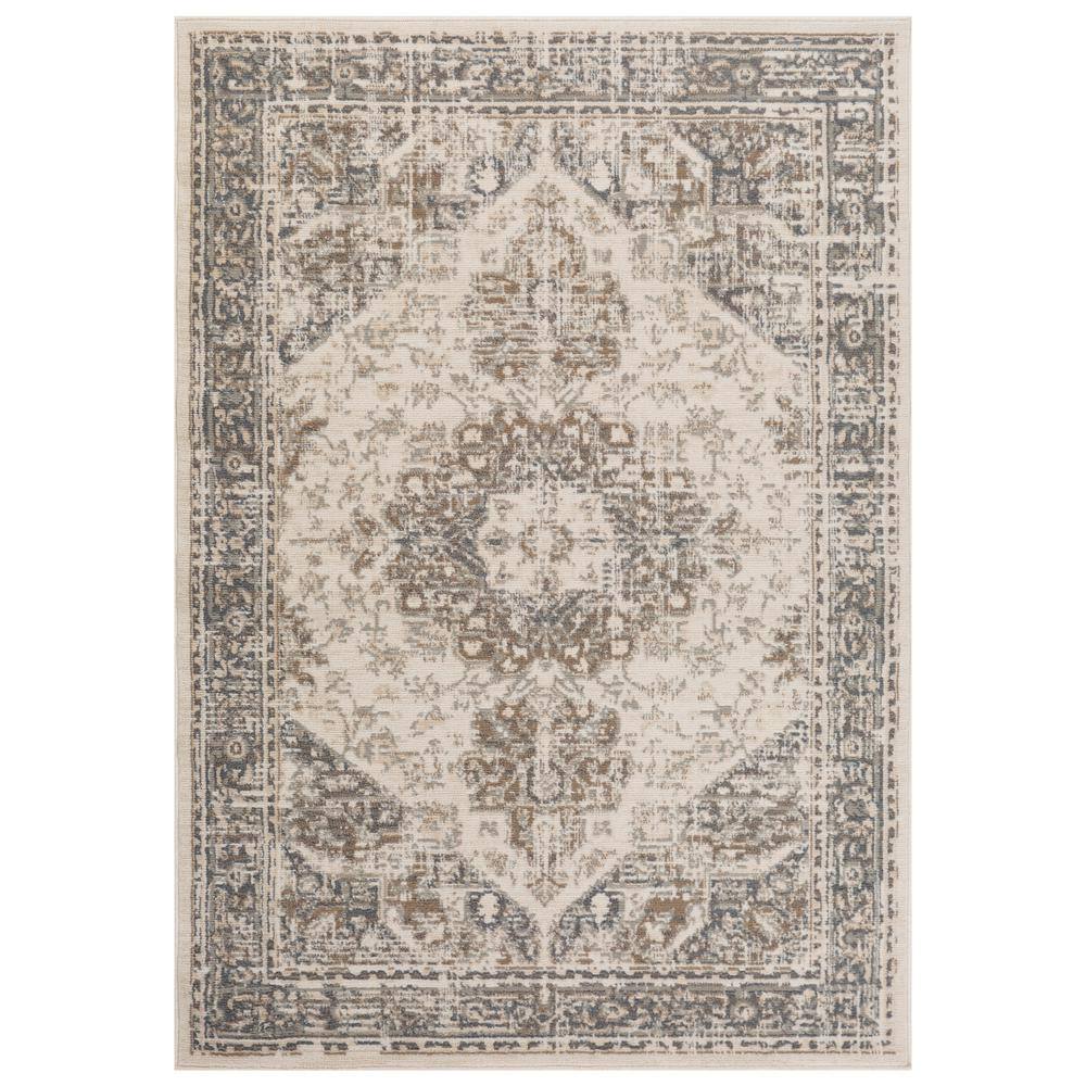 Amer Rugs Alpine 8 x 10 Light Beige Medallion Pattern Area Rug for High ...