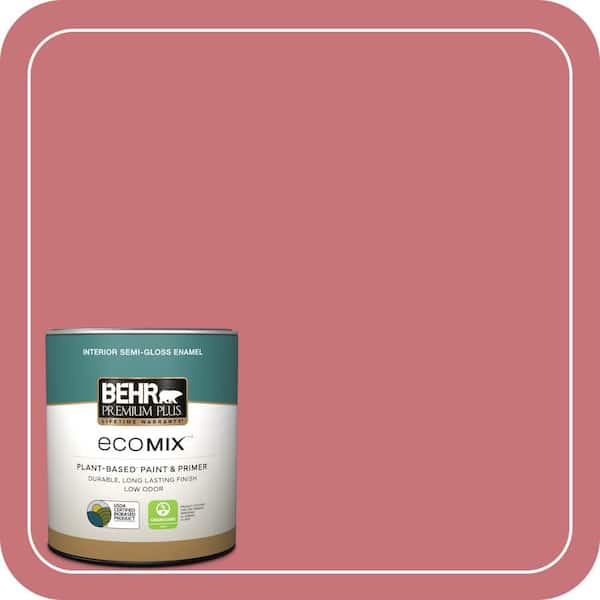 BEHR PREMIUM PLUS 1 qt. #140D-5 Rose Chintz Semi-Gloss Enamel EcoMix ...