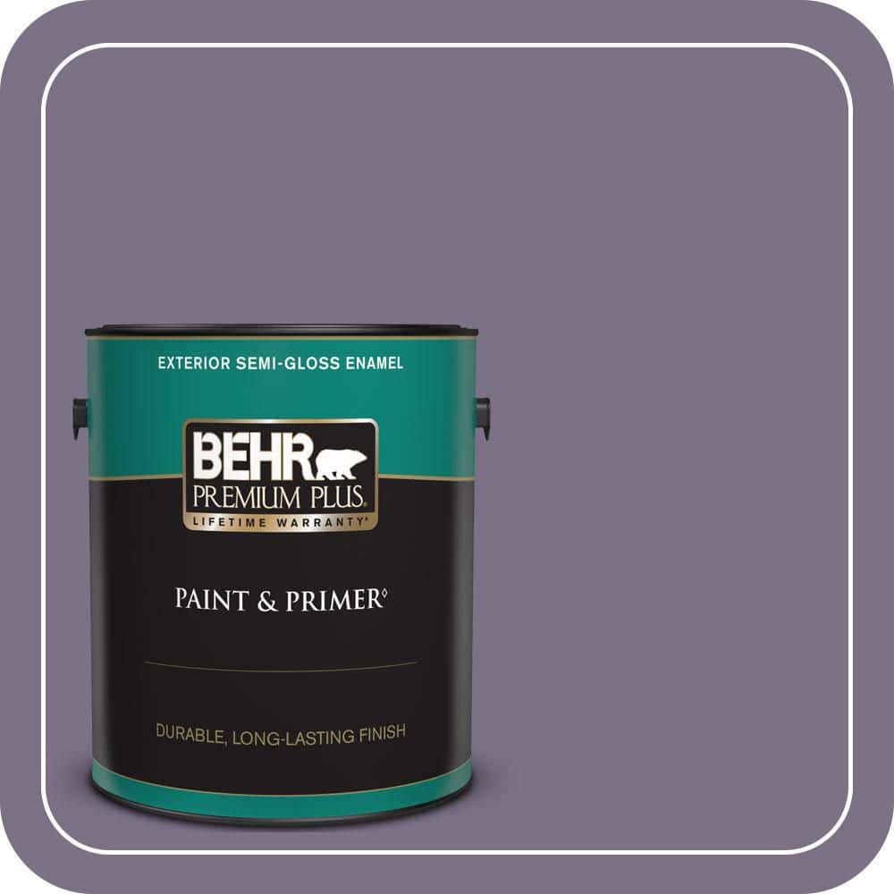 BEHR PREMIUM PLUS 1 gal. #660F-6 Peruvian Violet Semi-Gloss Enamel ...