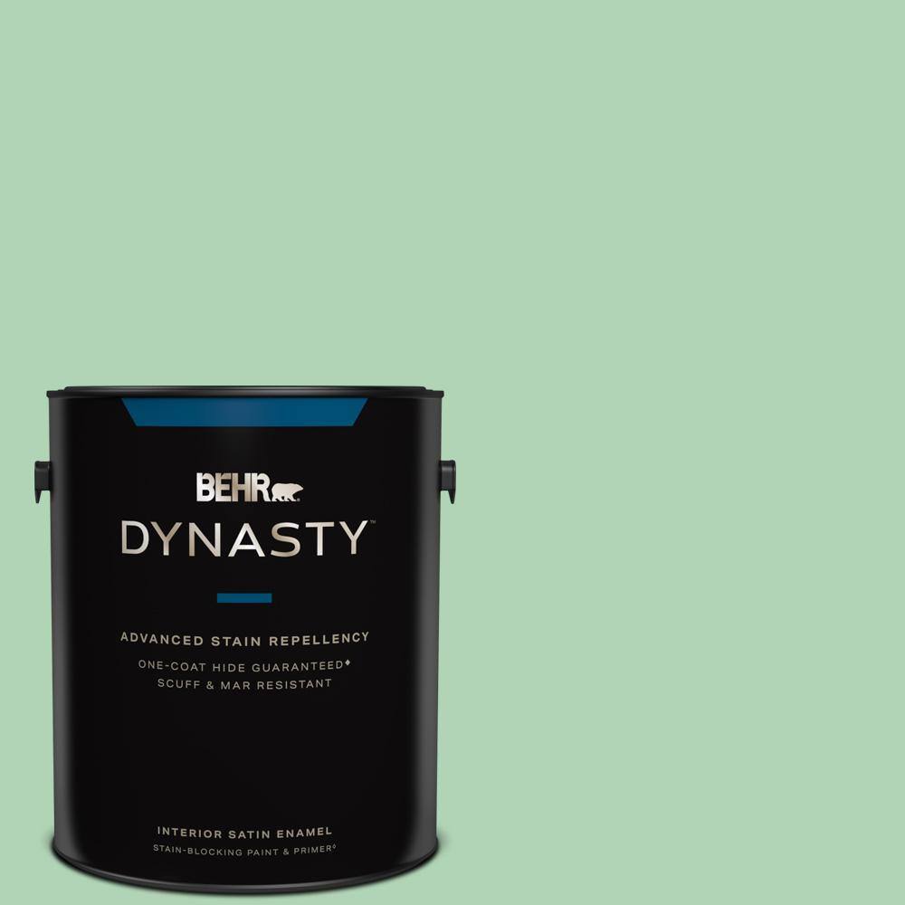 BEHR DYNASTY 1 gal. #M410-3 Enchanted Meadow One-Coat Hide Satin Enamel ...